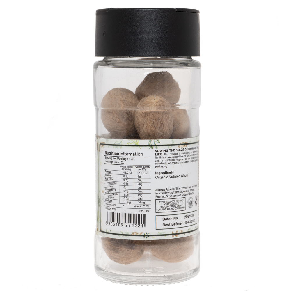 Nutmeg Whole Organic 50g - DTE Foods