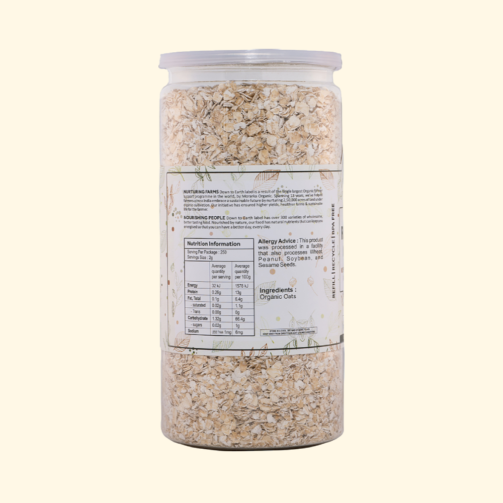 Rolled Oats Quick Cook Organic 500g (6 pack) - DTE Foods